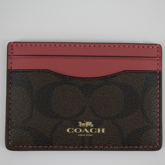 Coach | Accessories | Coach Signature Pvc Card Caseholder Brown New Ch8 ...